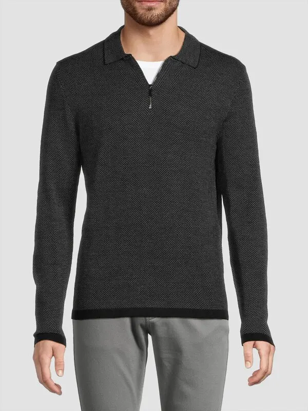 Robert Barakett Forthill Half Zip Sweater - Charcoal