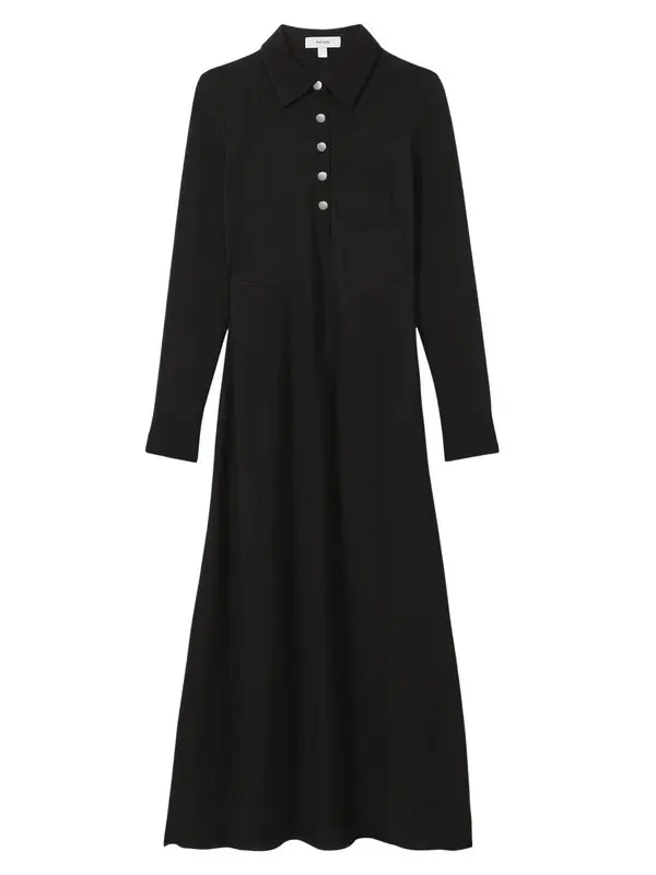 REISS Rosina Jersey A-line Dress - Black