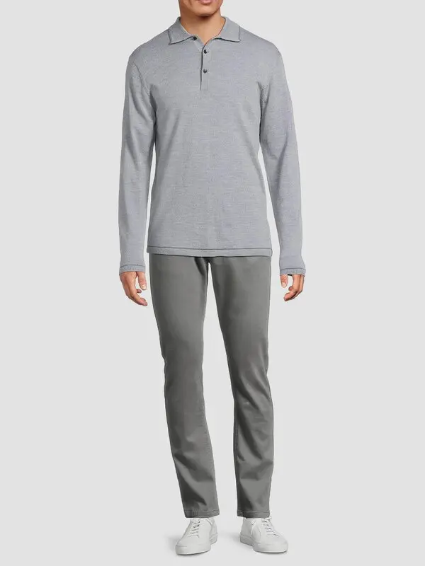 Robert Barakett Roman Polo Sweater - Light Grey