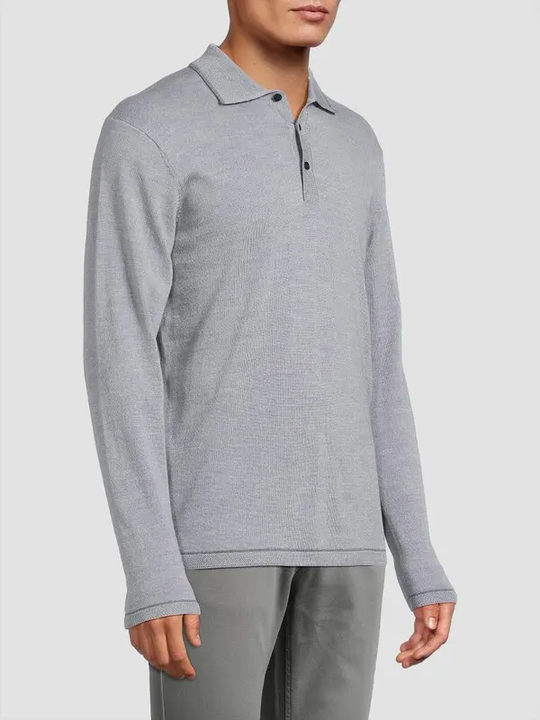Robert Barakett Roman Polo Sweater - Light Grey