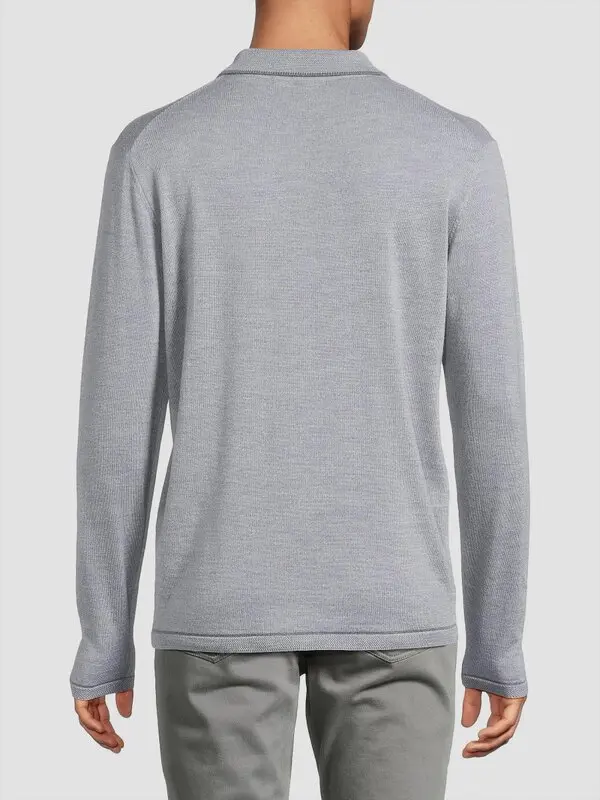 Robert Barakett Roman Polo Sweater - Light Grey