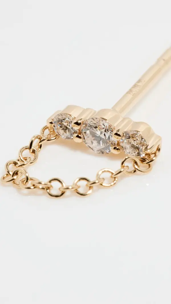 Ef Collection 14k Graduated Diamond Chain Stud Earrings