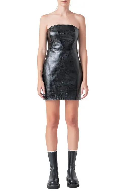 GREY LAB Faux Leather Minidress