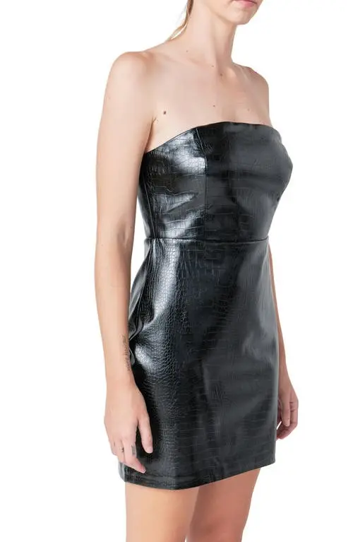 GREY LAB Faux Leather Minidress