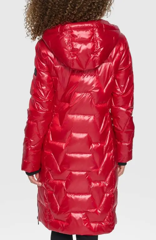 Karl Lagerfeld Paris Zigzag Hooded Puffer Coat