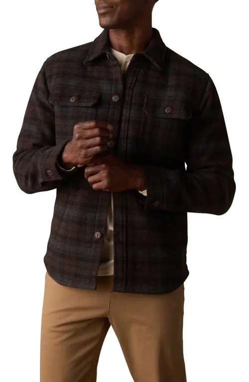 THE NORMAL BRAND Brightside Flannel Lined Workwear Jacket - Brown Plaid