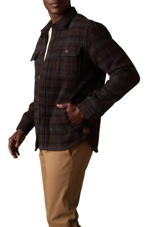 THE NORMAL BRAND Brightside Flannel Lined Workwear Jacket - Brown Plaid