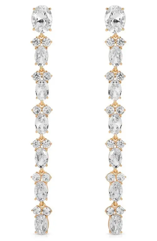 Ettika Dainty Marquise Linear Drop Earrings - Gold