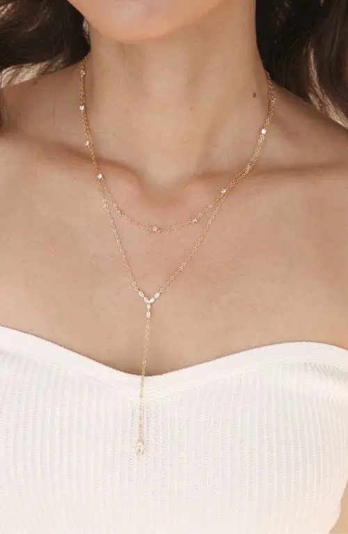 Ettika Dainty Marquise Layered Y-necklace