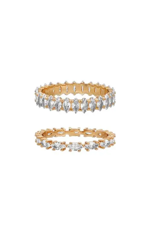Ettika Dainty Marquise Stacking Rings Set - Gold