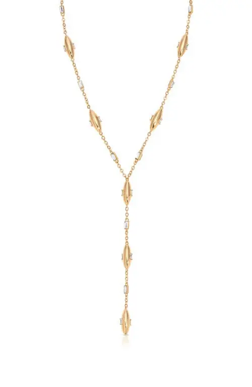 Ettika Baguette Cubic Zirconia Y-necklace - Gold