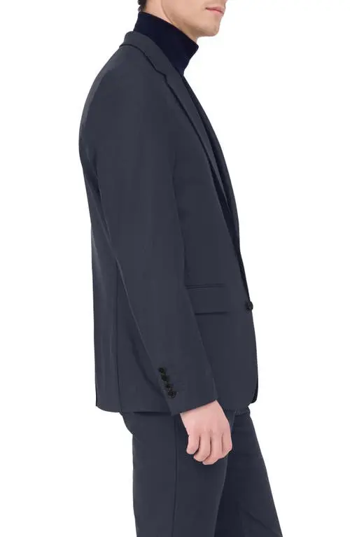 Bugatchi Solid Stretch Wool Travel Blazer - Cobalt