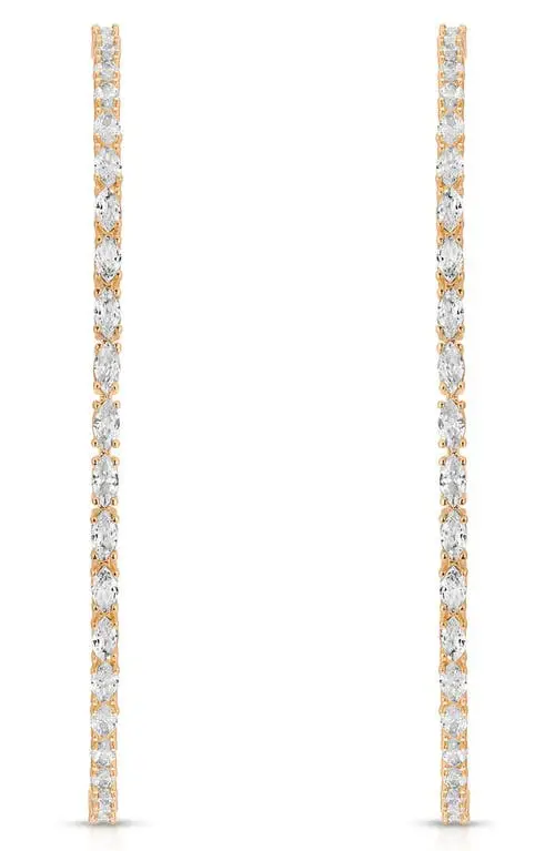 Ettika Marquise Cubic Zirconia Hoop Earrings