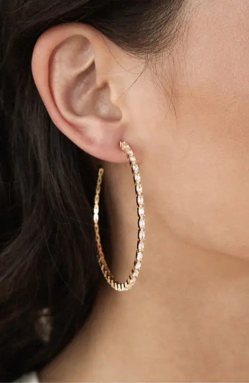 Ettika Marquise Cubic Zirconia Hoop Earrings