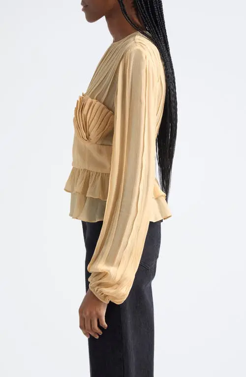 Farm Rio Pleated Peplum Top