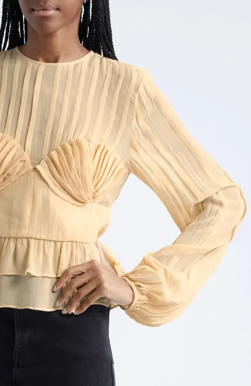 Farm Rio Pleated Peplum Top