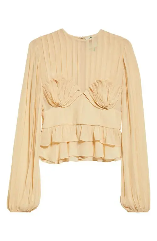 Farm Rio Pleated Peplum Top