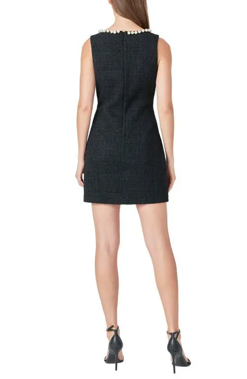 Endless Rose Faux Pearl Detail Mini Sheath Dress