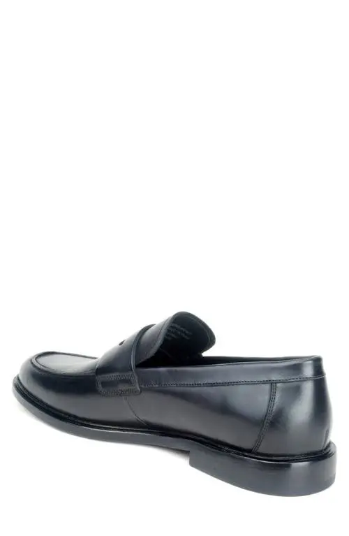WARFIELD & GRAND Harper Moc Toe Penny Loafer - Black