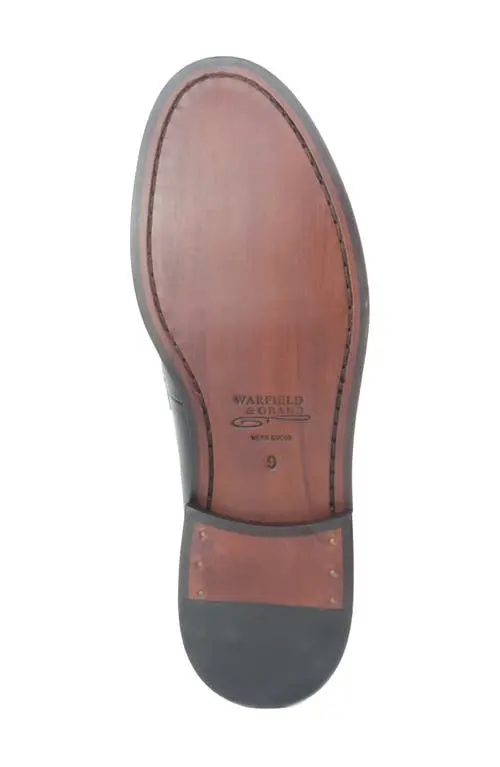 WARFIELD & GRAND Harper Moc Toe Penny Loafer - Black