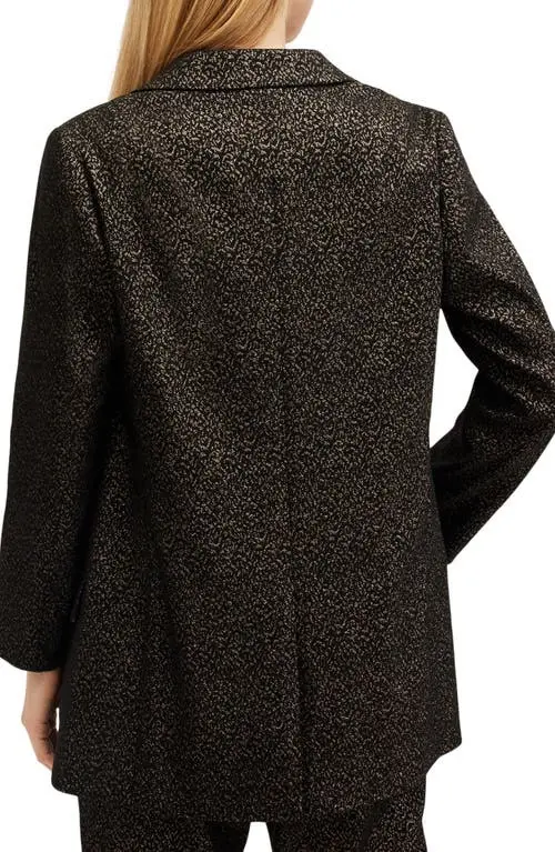 ALLSAINTS Aleida Lux Metallic Open Front Blazer