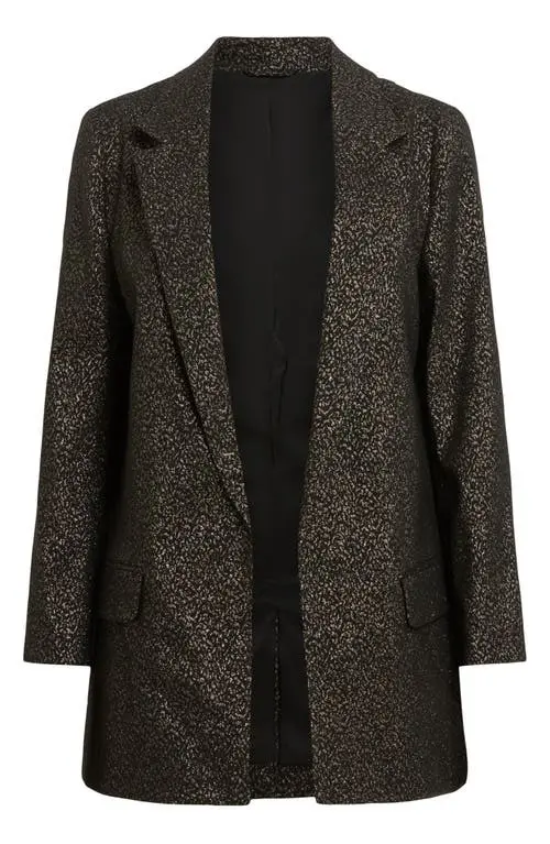 ALLSAINTS Aleida Lux Metallic Open Front Blazer