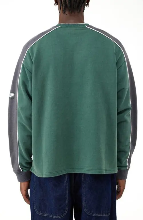 Iets Frans Retro Panelled Cotton Sweatshirt Forest Green