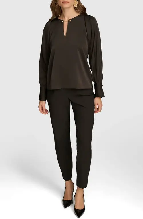 Donna Karan New York Chain Detailed Crepe Top - Black