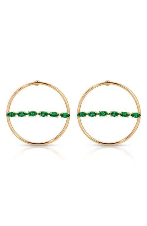 Ettika Marquise Zirconia Hoop Earrings - Green