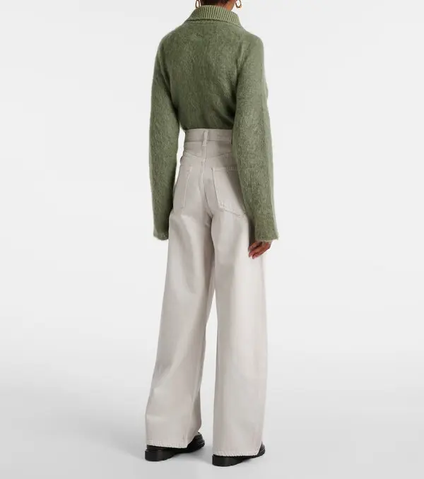 AGOLDE Low-rise Wide-leg Jeans - White