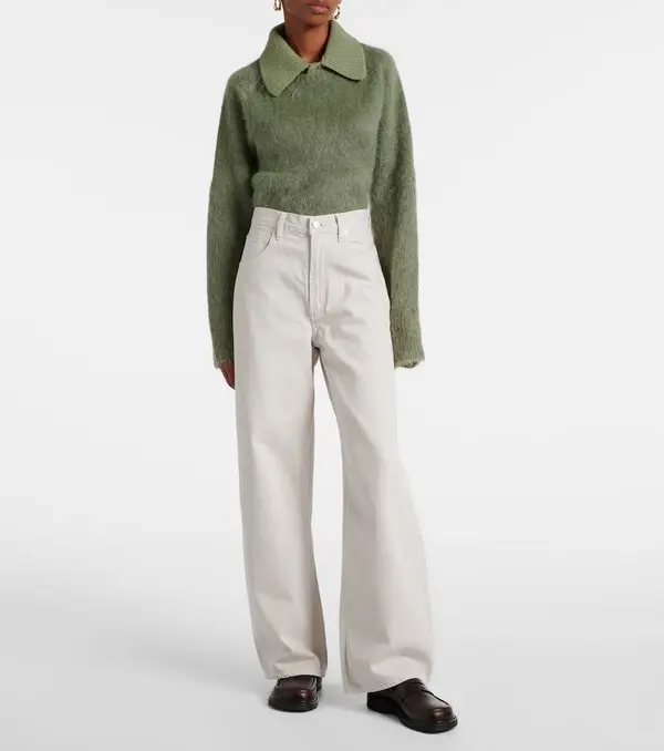 AGOLDE Low-rise Wide-leg Jeans - White
