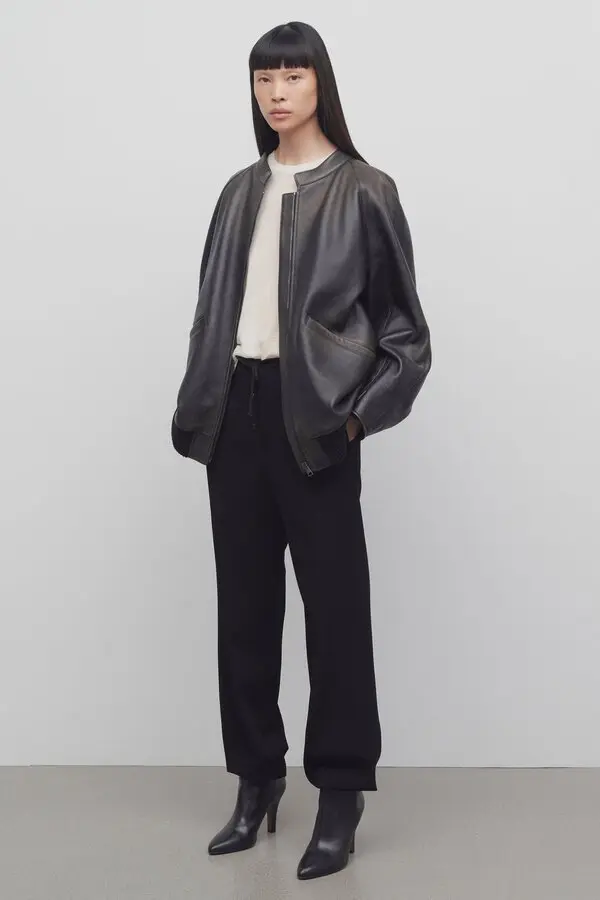 THE ROW Bonnette Technical Cotton Pull-on Pants - Black