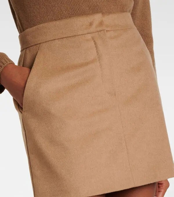 Max Mara Ancella Hair Miniskirt - Beige