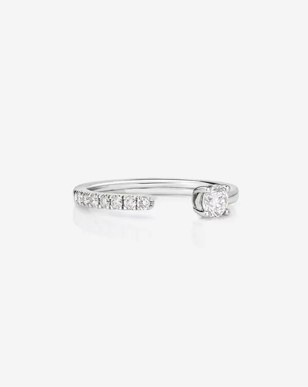 Ring Concierge Open Round Diamond Band Wedding Band - Platinum