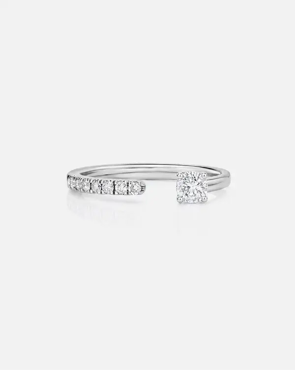 Ring Concierge Open Round Diamond Band Wedding Band - Platinum