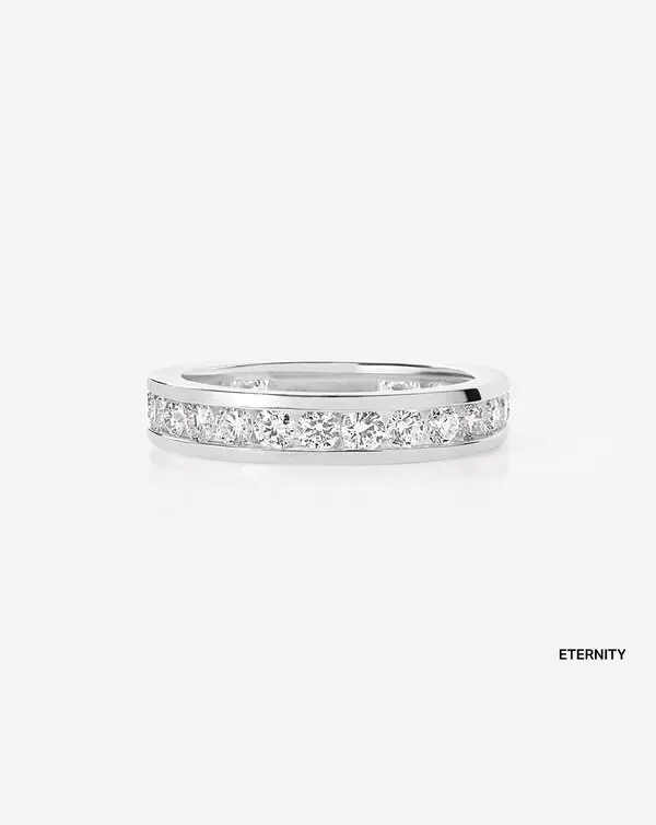 Ring Concierge Round Diamond Channel Set Eternity Band Wedding Band - Platinum
