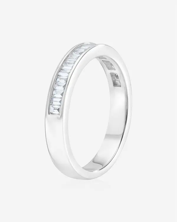 Ring Concierge Baguette Diamond Channel Set Half Band Wedding Band - Platinum