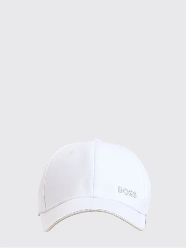 BOSS Cotton Baseball Cap With Logo Print - White