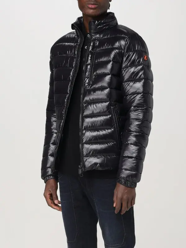SAVE THE DUCK Quilted Zip Up Jacket - Black