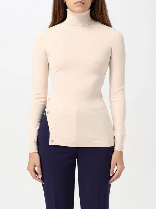 Elisabetta Franchi Long Sleeve Knit Top - Milk