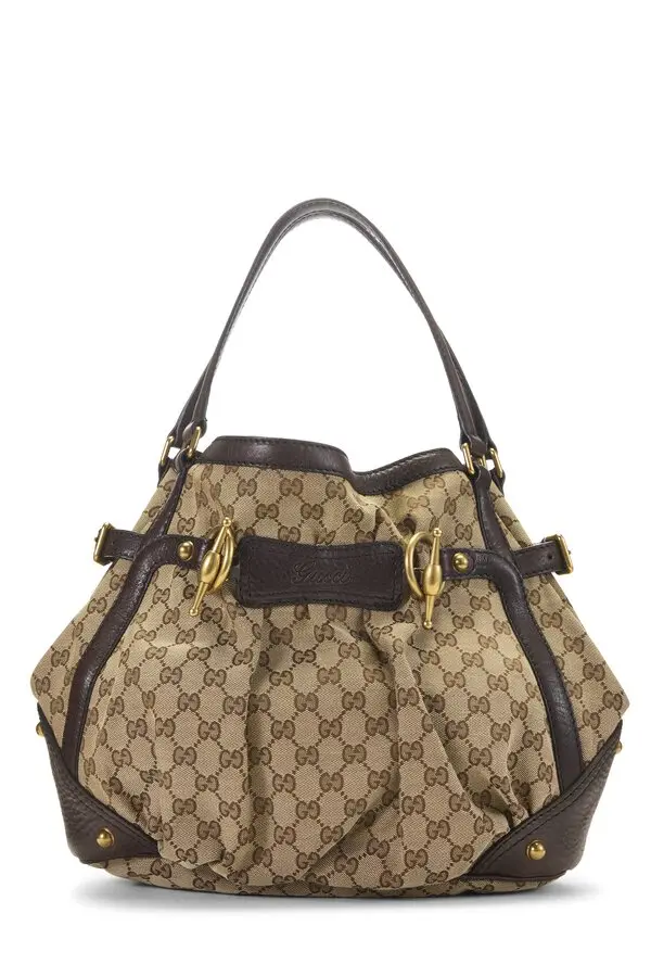 Gucci Gg Canvas Jockey Tote - Brown