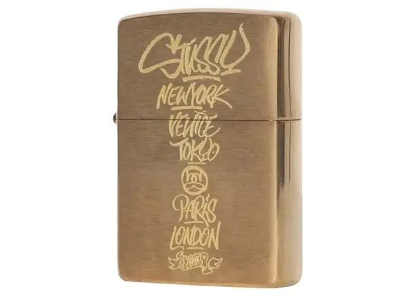 StÜssy Born X Raised Zippo Lighter - Brushed Brass
