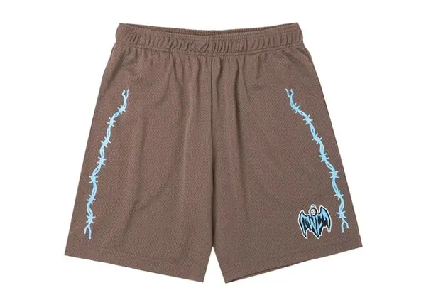 WARREN LOTAS Bat Reaper Mesh Shorts - Brown