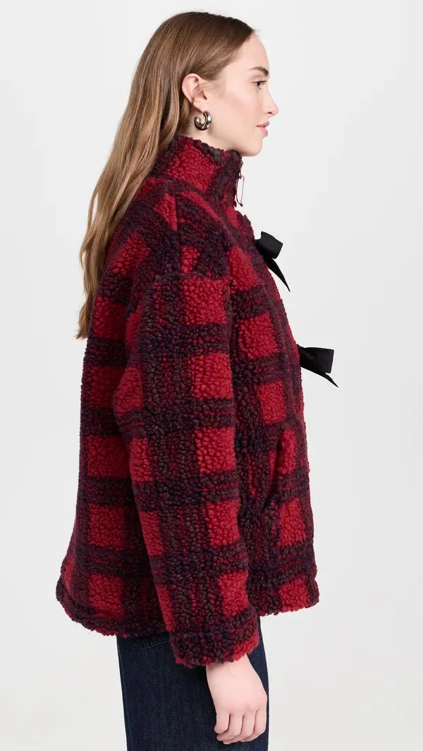 Damson Madder Ingrid Borg Jacket In Red Check 70% Off Editorialist