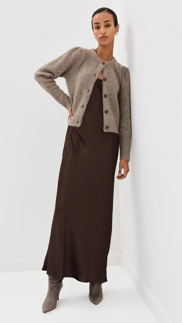 jenni kayne brown slip dress Jenni Kayne Florence Crepe Maxi Slip Dress in Brown