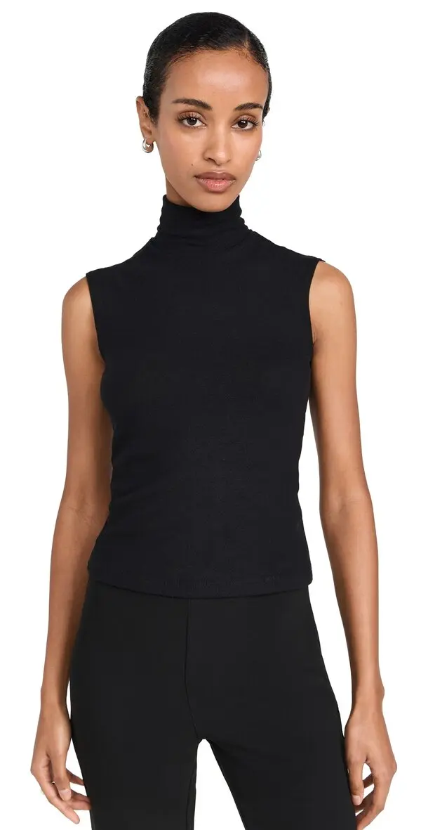 LESET Lauren Sleeveless Turtleneck Knit Top