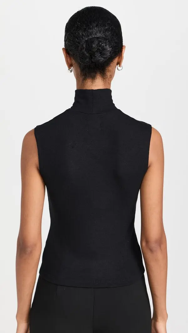 LESET Lauren Sleeveless Turtleneck Knit Top