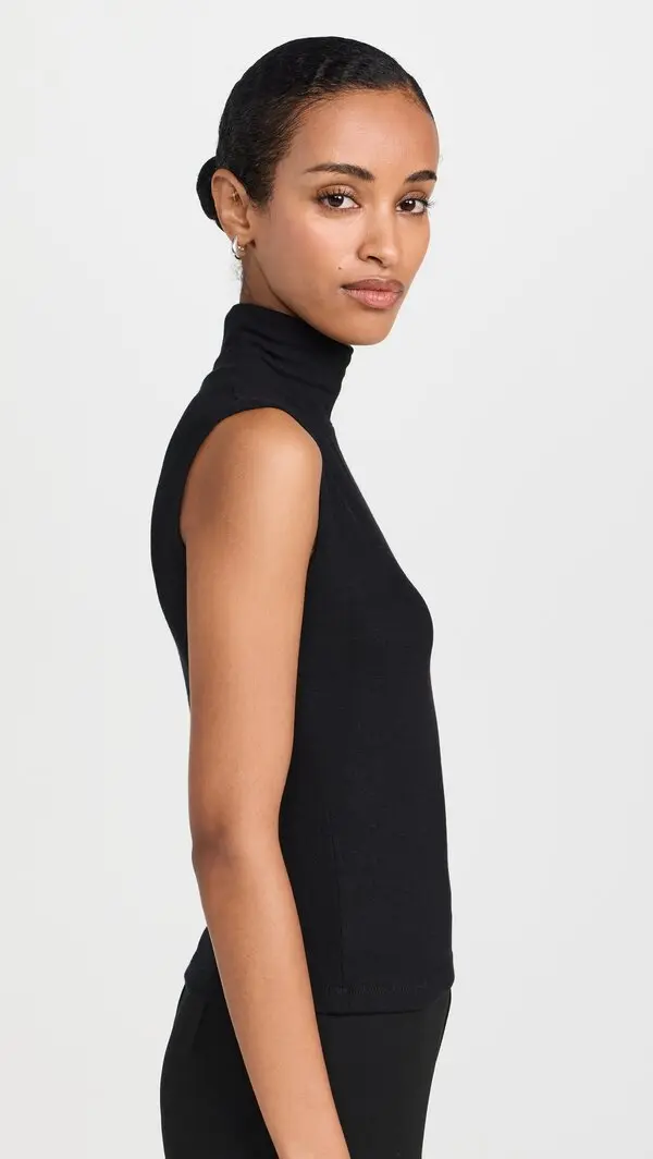 LESET Lauren Sleeveless Turtleneck Knit Top
