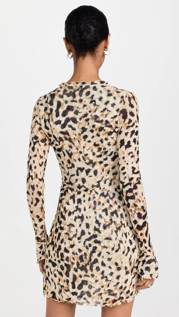 RESA Sloane Mini Dress With Abstract Print And Tie Cuffs