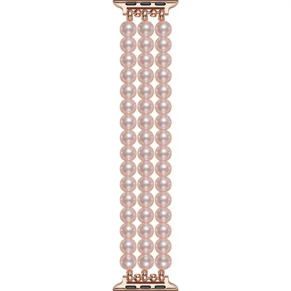 POSH TECH Imitation Pearl Apple Watch Bracelet - Rose Gold
